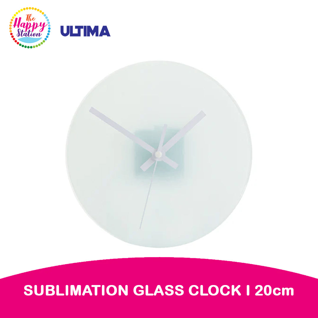 THE HAPPY STATION | Sublimation Glass Clock, 20cm | The Happy Station ...