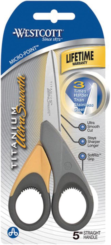 Westcott Ultra Smooth Titanium Micro-Tip Scissors, 5" | The Happy ...