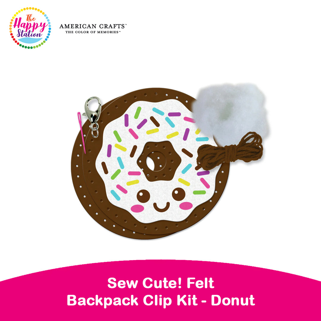 Anerican Crafts Sew Cute! Felt Backpack Clip Kit - Donut | The Happy ...