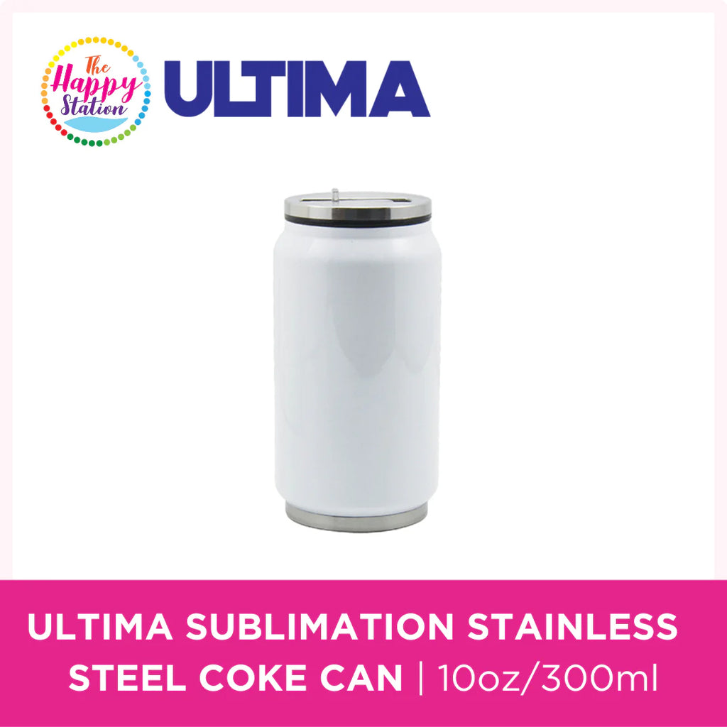 Ultima Sublimation Stainless Steel Coke Can with Straw (White), 10oz ...