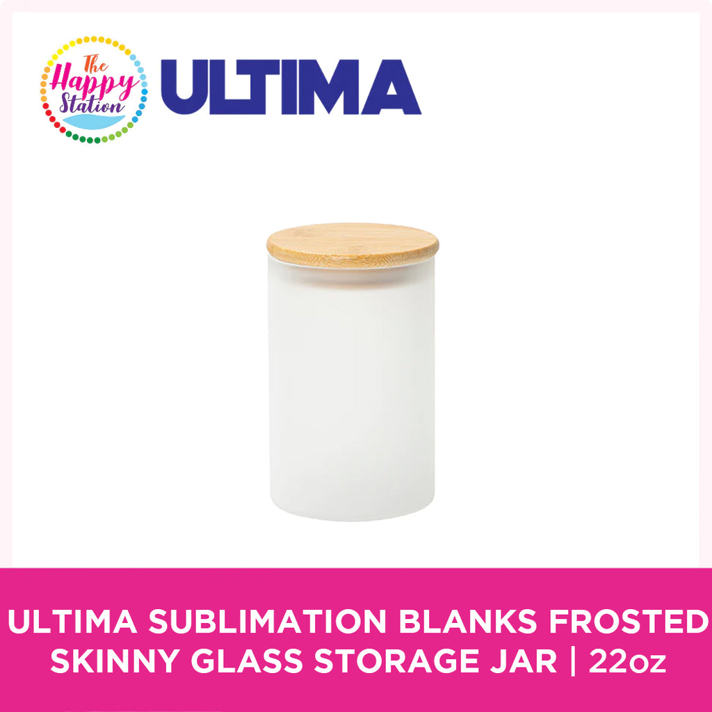 ULTIMA | Sublimation Blanks Frosted Skinny Glass Storage Jar, 20oz/600 ...