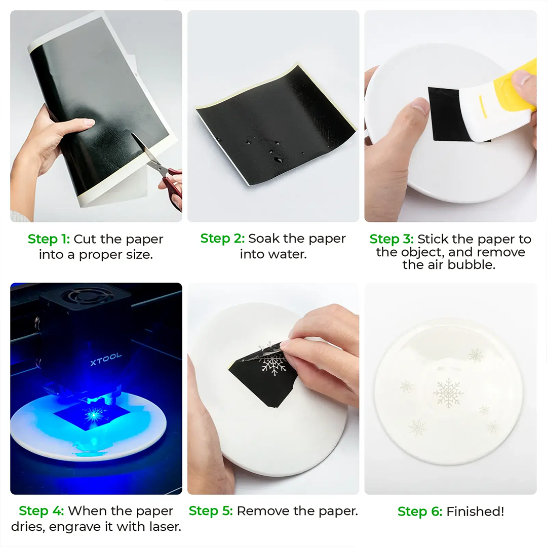 xTool | Laser Engraving Marking Paper, Black, 4pk – The Happy Station